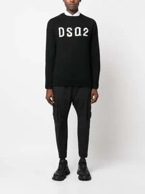 Dsquared2 Logo Intarsia-knit Wool Jumper