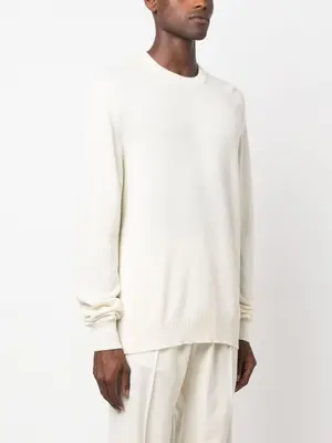 BARRIE B Label Cashmere Jumper - Neutrals