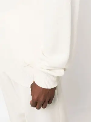 BARRIE B Label Cashmere Jumper - Neutrals
