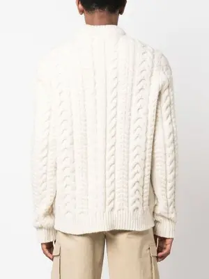 Philipp Plein Skull-embroidered Cable-knit Sweatshirt - White