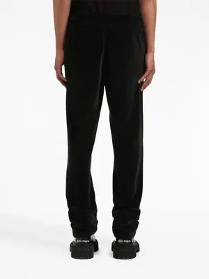 Palm Angels Logo-print Velvet Track Pants - Black