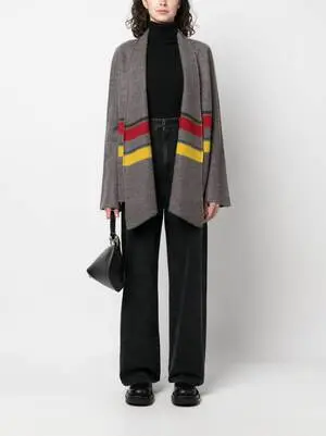 Frenckenberger Stripe-print Cashmere Cardigan
