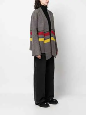 Frenckenberger Stripe-print Cashmere Cardigan