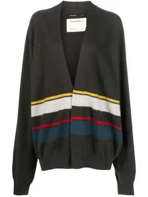Frenckenberger Stripe-pattern Cashmere Cardigan