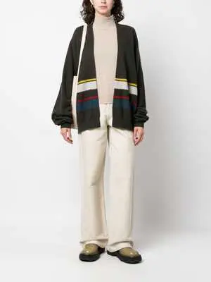 Frenckenberger Stripe-pattern Cashmere Cardigan