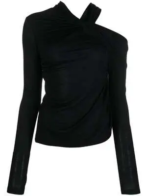 Helmut Lang Cold-shoulder Twisted Blouse