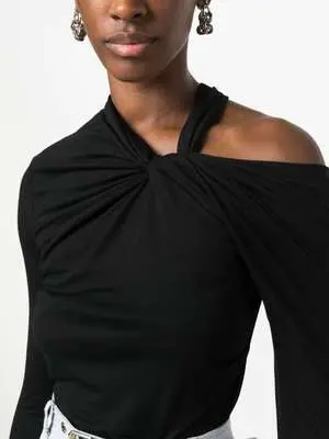 Helmut Lang Cold-shoulder Twisted Blouse
