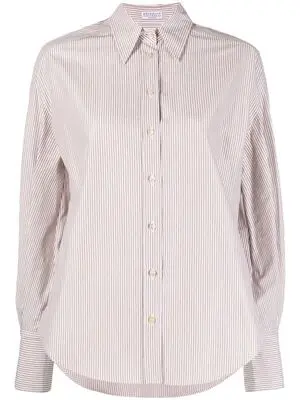 Brunello Cucinelli Pinstriped Cotton-blend Shirt
