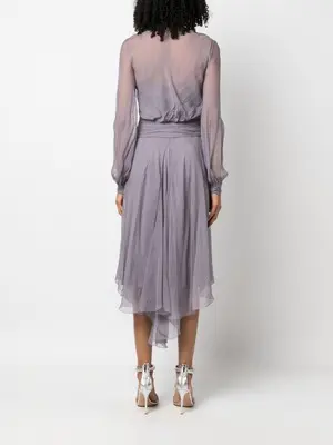 Alberta Ferretti Asymmetric Midi Wrap Dress