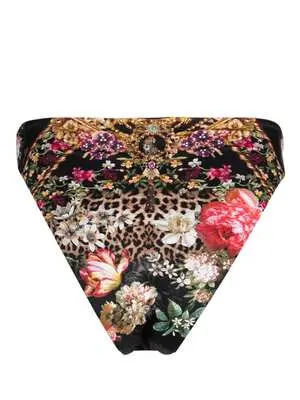 Camilla Floral-print High-waisted Bikini Bottoms