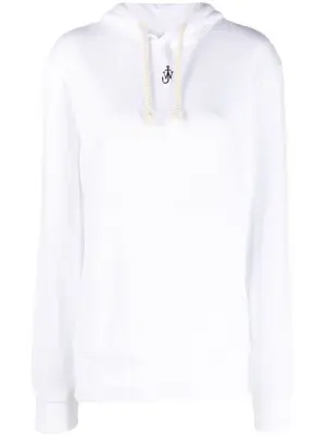 JW Anderson Logo-embroidered Hoodie - White