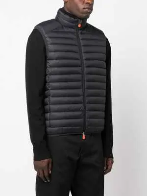 SAVE THE DUCK Logo-patch Padded Gilet - Black