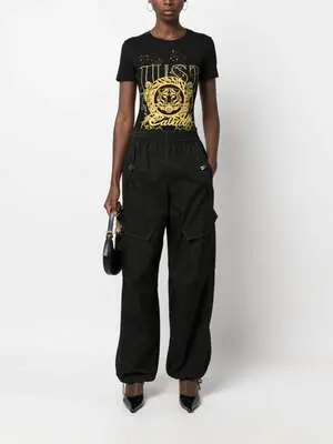 Just Cavalli Tiger Head Cotton T-shirt - Black