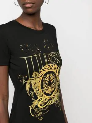 Just Cavalli Tiger Head Cotton T-shirt - Black