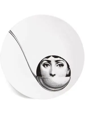 FORNASETTI Tema E Variazioni N.162 Hand-decorated Wall Plate - White