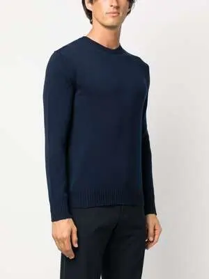 BALLANTYNE Round-neck Wool Jumper - Blue