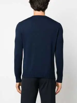 BALLANTYNE Round-neck Wool Jumper - Blue