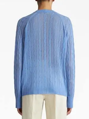 Etro Pegaso-motif Cable-knit Cardigan