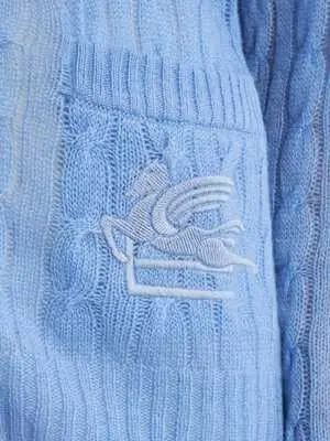 Etro Pegaso-motif Cable-knit Cardigan