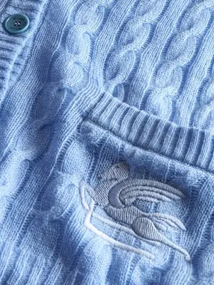 Etro Pegaso-motif Cable-knit Cardigan