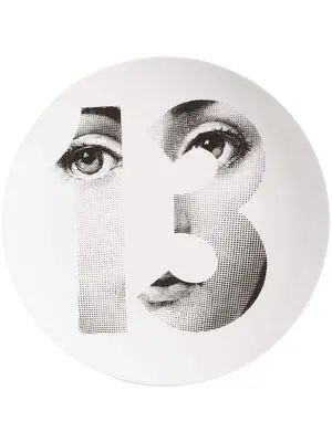 FORNASETTI Tema E Variazioni N.108 Hand-painted Wall Plate - White