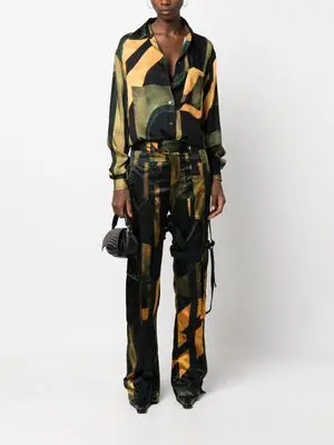 LOUISA BALLOU Abstract-pattern Button-up Shirt