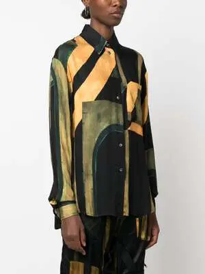 LOUISA BALLOU Abstract-pattern Button-up Shirt