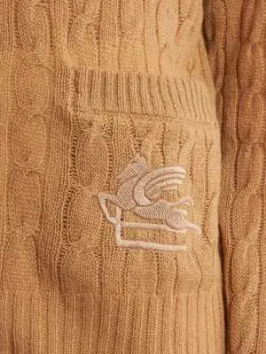 Etro Pegaso-motif Cable-knit Cardigan