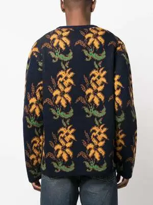 Etro Floral Intarsia-knit Wool Jumper - Blue