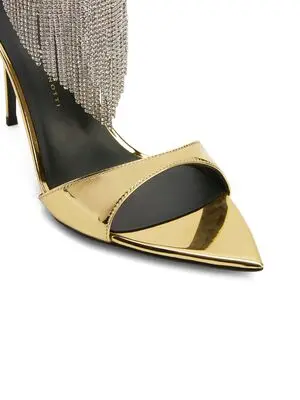 GIUSEPPE ZANOTTI 90mm Intriigo Crystal Sandals - Gold