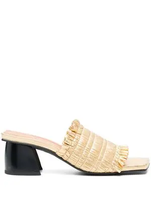 GANNI 65mm Smock Sandals - Gold
