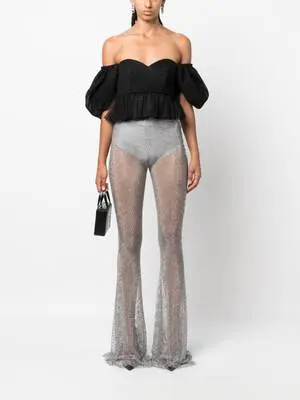 Giuseppe Di Morabito Fishnet Palazzo Trousers