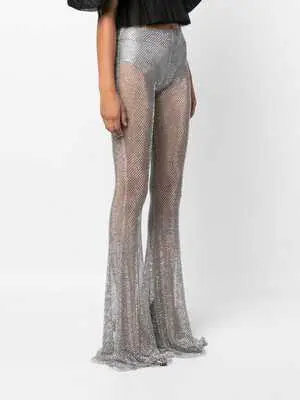 Giuseppe Di Morabito Fishnet Palazzo Trousers