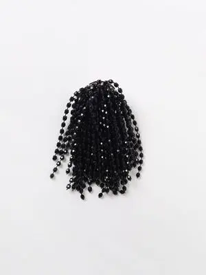 Emporio Armani Brooch With Beaded Fringes - Black