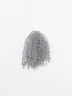 Emporio Armani Brooch With Beaded Fringes White