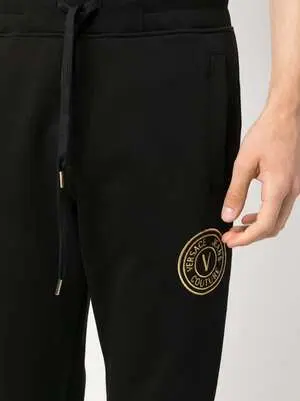 Versace Logo-embroidered Cotton Track Trousers