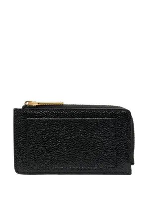 Thom Browne Pebbled-leather Half-zip Wallet - Black