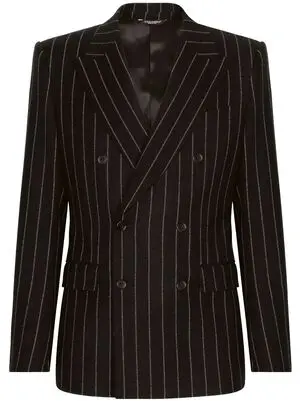 Dolce & Gabbana Pinstripe Double-breasted Blazer - Black