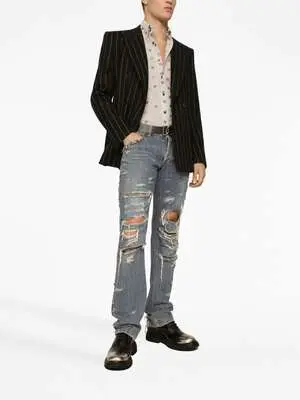 Dolce & Gabbana Pinstripe Double-breasted Blazer - Black