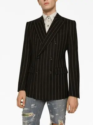 Dolce & Gabbana Pinstripe Double-breasted Blazer - Black