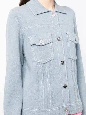 BARRIE Contrast-stitching Denim-effect Jacket