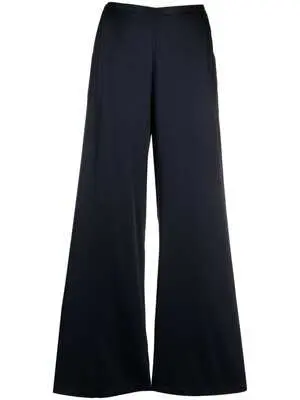 FORTE_FORTE Satin-finish Wide-leg Trousers - Blue