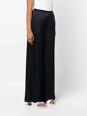 FORTE_FORTE Satin-finish Wide-leg Trousers - Blue