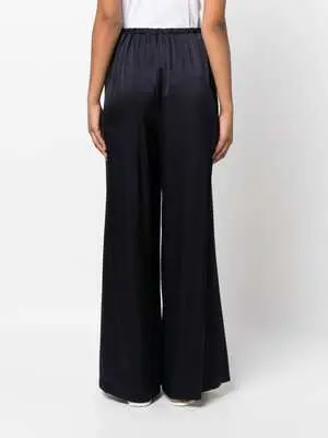 FORTE_FORTE Satin-finish Wide-leg Trousers - Blue