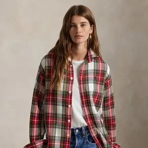 women's relaxed fit plaid shirts