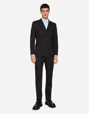 Dolce & Gabbana Double-breasted Stretch Wool Martini-fit Suit - Blue