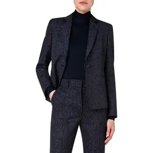 Akris Metallic Pinstripe Jacket