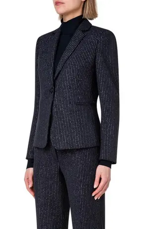 Akris Metallic Pinstripe Jacket