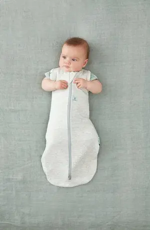ERGOPOUCH 1.0 Tog Organic Cotton Cocoon Swaddle Sack - Gray Marle