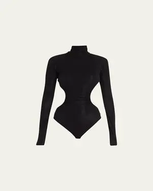 Wolford Alida Cutout Turtleneck Bodysuit - Black